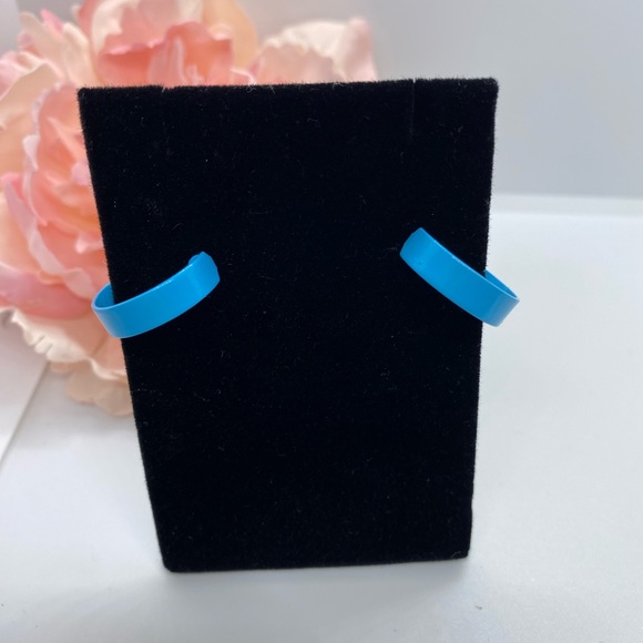 Jewelry | Vintage Bright Blue Clip On Hoop Earrings | Poshmark